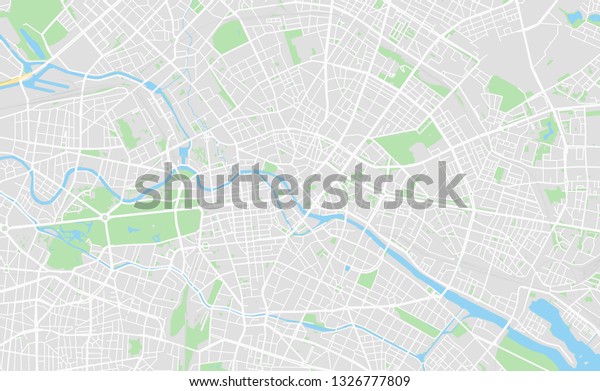 Berlin Germany Printable Street Map Classic Stock Vector (Royalty Free ...