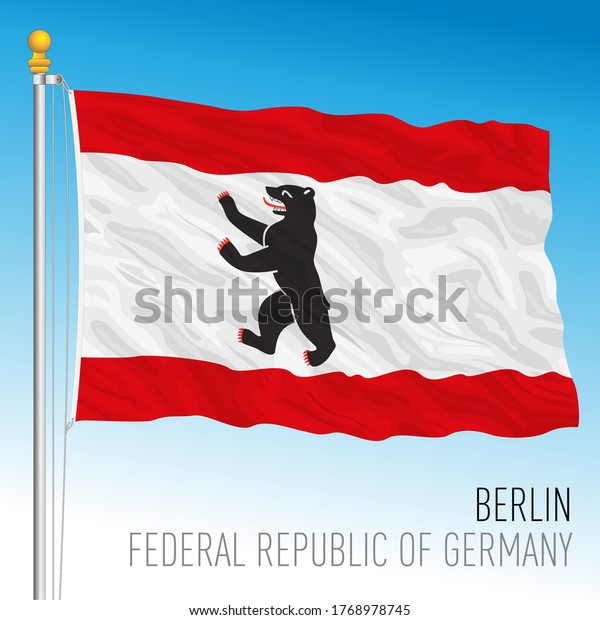 Berlin official regional flag, germany, vector illustration