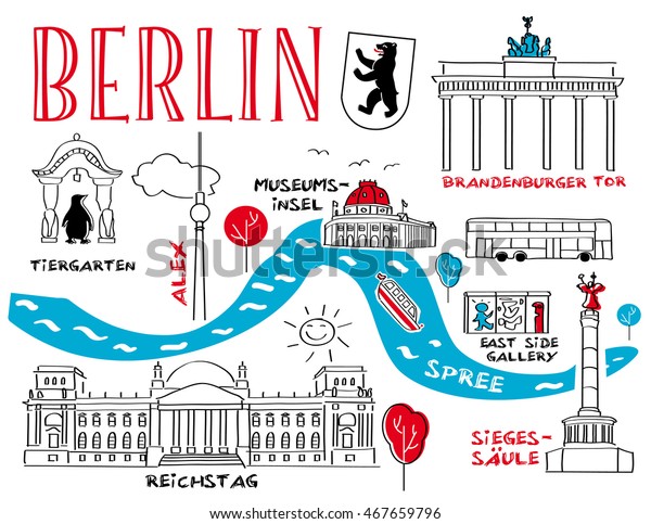 Berlin - Wahrzeichen der Stadt - Stock-Vektorgrafik (Lizenzfrei) 467659796