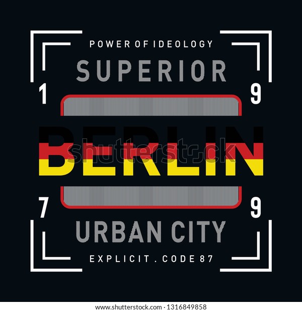 Berlin Typografhy Design Vector T Shirt Stock Vector (Royalty Free ...