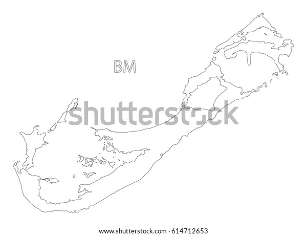 Bermuda Outline Silhouette Map Illustration: เวกเตอร์สต็อก (ปลอดค่า ...