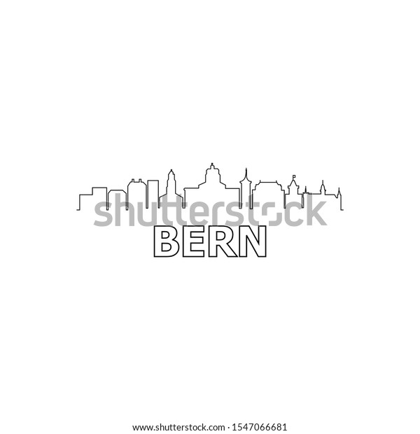 Bern Skyline Landmarks Silhouette Black Vector Stock Vector (Royalty ...