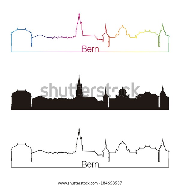 Bern Skyline Linear Style Rainbow Editable Stock Vector (Royalty Free ...
