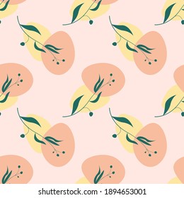 Berry Branch Pattern Illustration Pastel Colors Stock Vector (Royalty ...