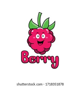 Berry Fruit Character Logo Berry Cute Stock Vector (Royalty Free ...