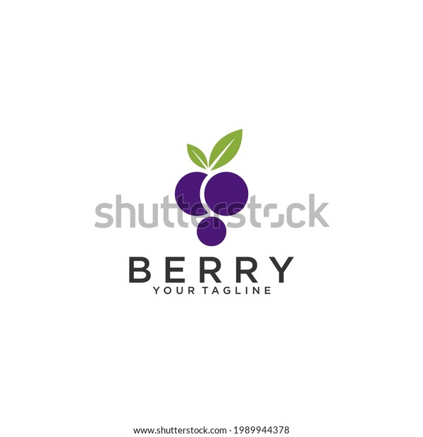 Berry Fruit Logo On White Background Stock Vector (Royalty Free ...