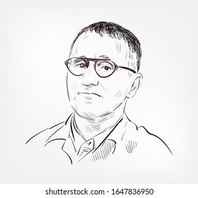 Bertolt Brecht German Theatre Practitioner Playwright: vector de stock ...