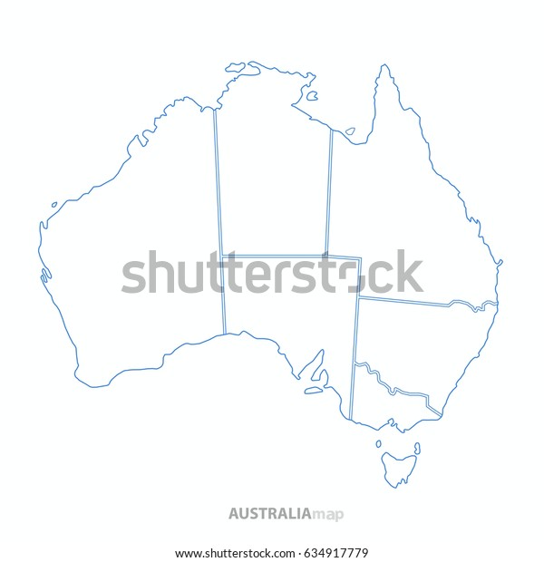 Best Australia Map Outline Vector Stock Vector (Royalty Free) 634917779