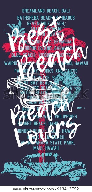 Best Beach Beach Lovers Graphic Design 库存矢量图（免版税）613413752 | Shutterstock