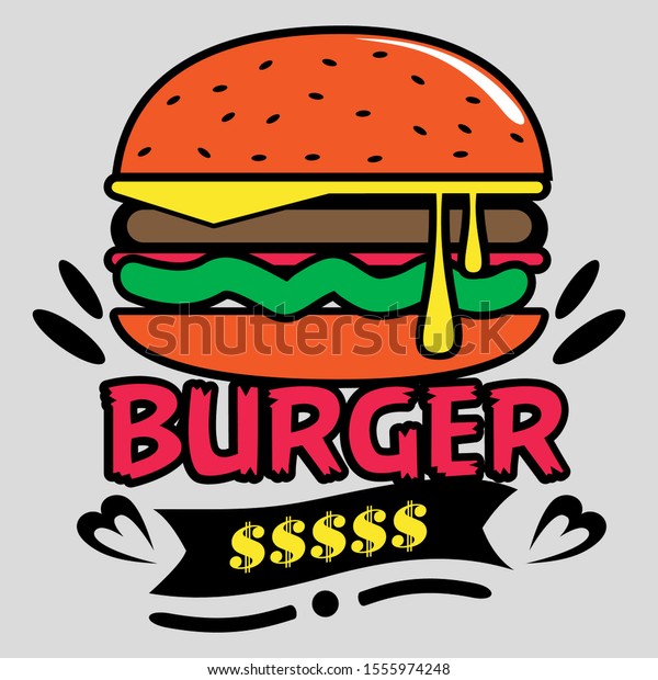 Best Burger Logo Vector Design Stock Vector (Royalty Free) 1555974248 ...