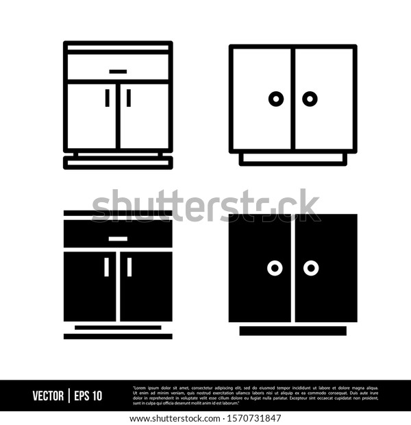 Best Cabinet Icons Vector Collection Illustration Stock Vector (Royalty ...