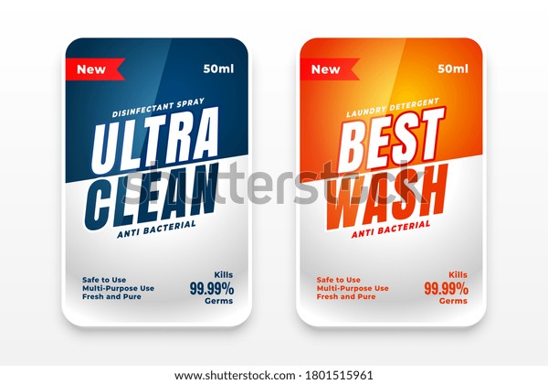 Best Clean Detergent Labels Set Two Stock Vector (Royalty Free) 1801515961