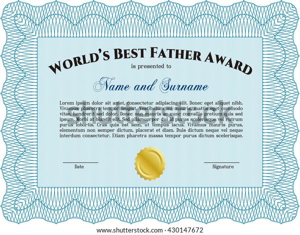 Best Dad Award Template Vector Illustration: เวกเตอร์สต็อก (ปลอดค่า ...