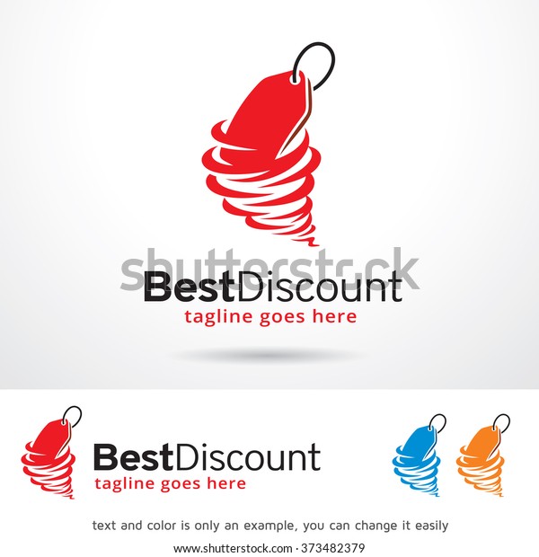 Best Discount Logo Design Template Stock Vector (Royalty Free) 373482379