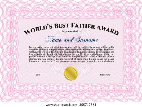 Best Father Award Complex Linear Background Stock Vector (Royalty Free ...
