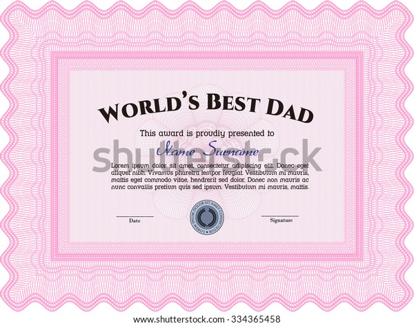 Best Father Award Template Background Nice Stock Vector (Royalty Free ...