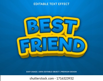 Best Friend Text Effect Template Bold Stock Vector (Royalty Free ...