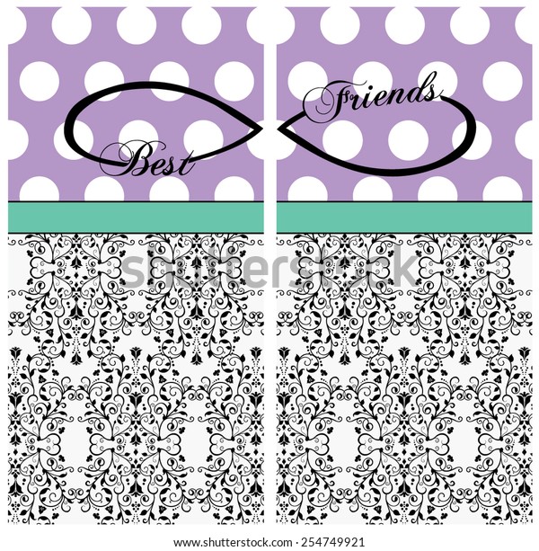 Best Friends Cards Stock Vector (Royalty Free) 254749921 | Shutterstock