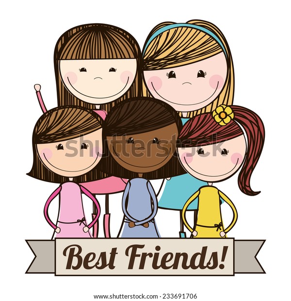 Best Friends Design Vector Illustration Stock Vector (Royalty Free ...