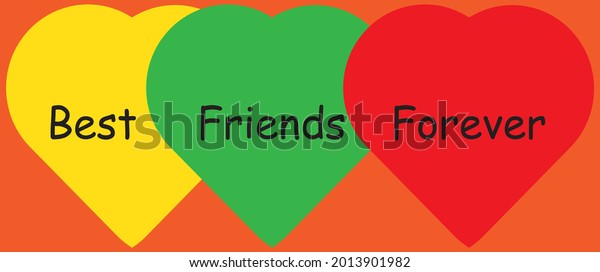 Best Friends Forever Words Written Hearts Stock Vector (Royalty Free ...