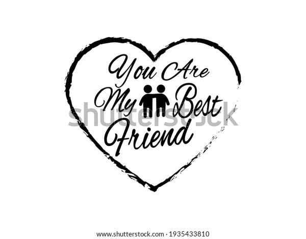 Best Friends Heart Vector Illustration You Stock Vector (Royalty Free ...