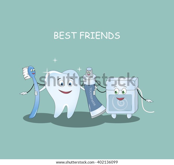 Best Friends Teeth Vector Illustration Illustration Stock Vector ...