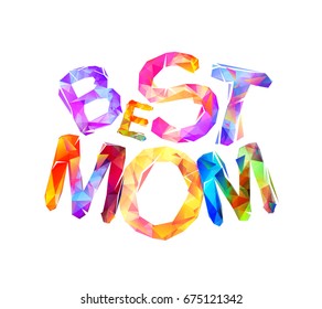 Best Mom Triangular Letters Stock Vector (Royalty Free) 675121342 ...
