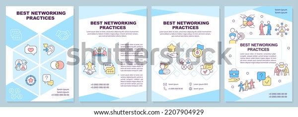 Best Networking Practices Blue Brochure Template Stock Vector (Royalty ...