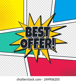 Best Offer Cartoon Theme Blasting Speech Stock Vector (Royalty Free ...