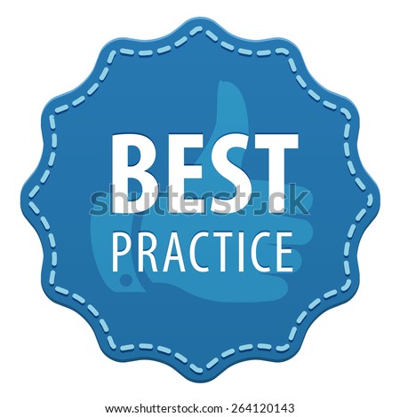 Best Practice Blue Label Seam Icon Stock Vector (Royalty Free ...