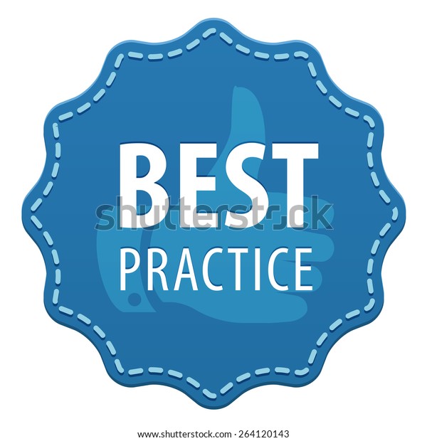 Best Practice Blue Label Seam Icon Stock Vector (Royalty Free) 264120143