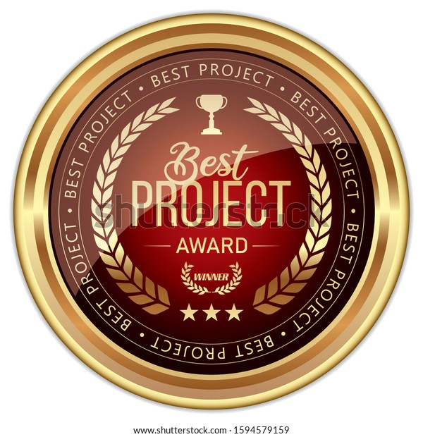 Best Project Winner Award Vector Badge: vector de stock (libre de ...