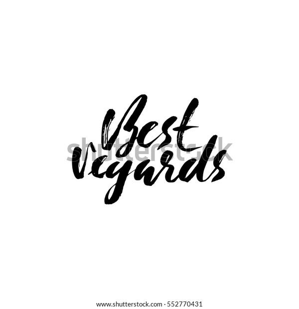 Best Regards Hand Drawn Lettering Handwritten Stock Vector (Royalty ...