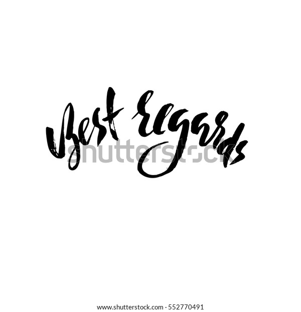 Best Regards Hand Drawn Lettering Handwritten เวกเตอร์สต็อก (ปลอดค่า ...