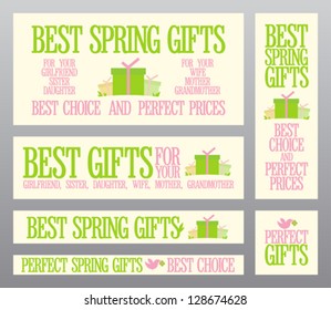 Best Spring Gifts Banners Set Stock Vector (Royalty Free) 128674628 ...