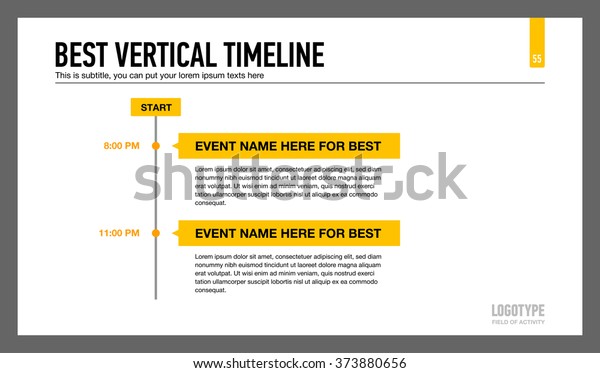 Best Vertical Timeline Template 1 Stock Vector (Royalty Free) 373880656 ...