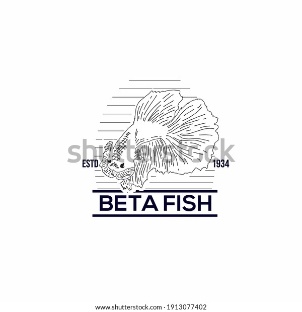 Beta Fish Logo Vintage Vector Eps Stock Vector (Royalty Free ...