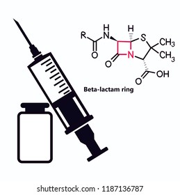 Beta Lactam Ring Chemical Structure Stock Vector (Royalty Free) 1187136787