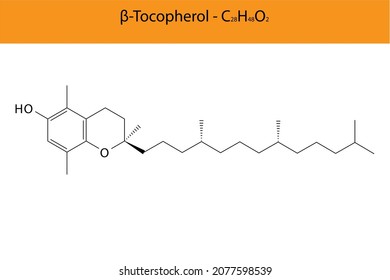 Beta Tocopherol Skeletal Structure Molecular Formula Stock Vector ...