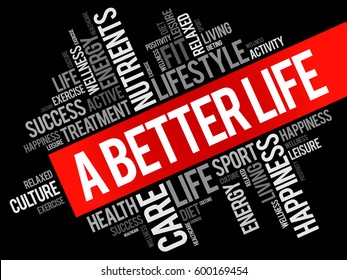 Better Life Word Cloud Background Health Stock Vector (Royalty Free ...