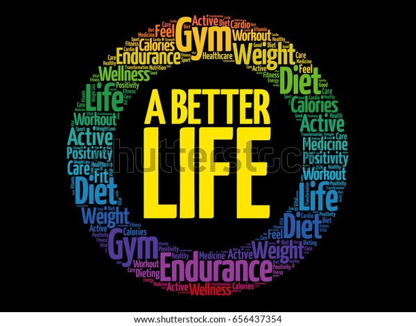 Better Life Word Cloud Collage Health Stock Vector (Royalty Free ...