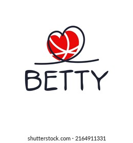 Betty Calligraphy Female Name Vector Illustration Stock Vector (Royalty ...