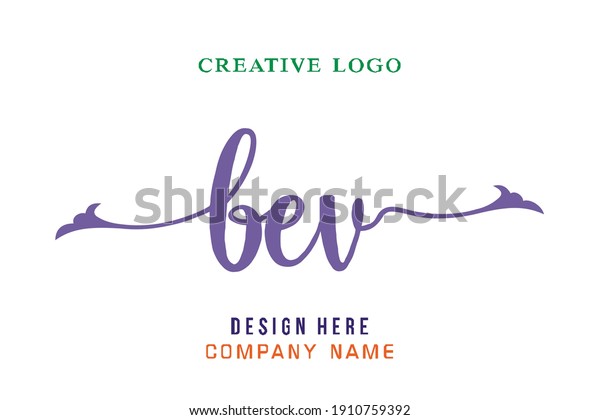 Bev Lettering Logo Simple Easy Understand Stock Vector (Royalty Free ...