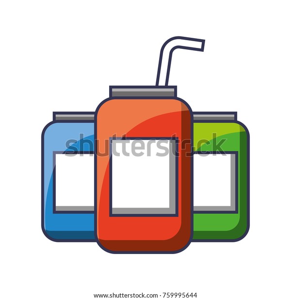 Beverages Energy Drink Cans Straw Stock Vector (Royalty Free) 759995644 ...