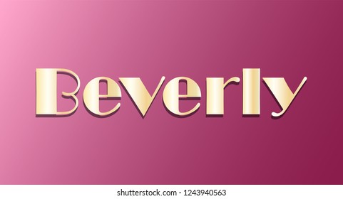 Beverly Gold Shining Name Isolated On: vector de stock (libre de ...