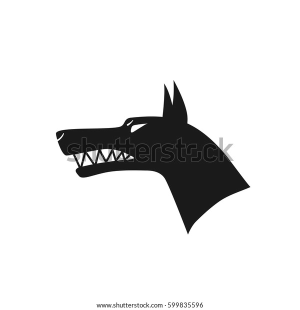 Beware Angry Dog Silhouette Snarling Dog Stock Vector (Royalty Free ...