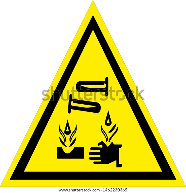 Beware Corrosive Substance Symbol Vector Illustration Stock Vector ...