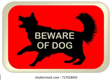 Beware Dog Sign Dog Silhouette Stock Vector (Royalty Free) 717018043 ...