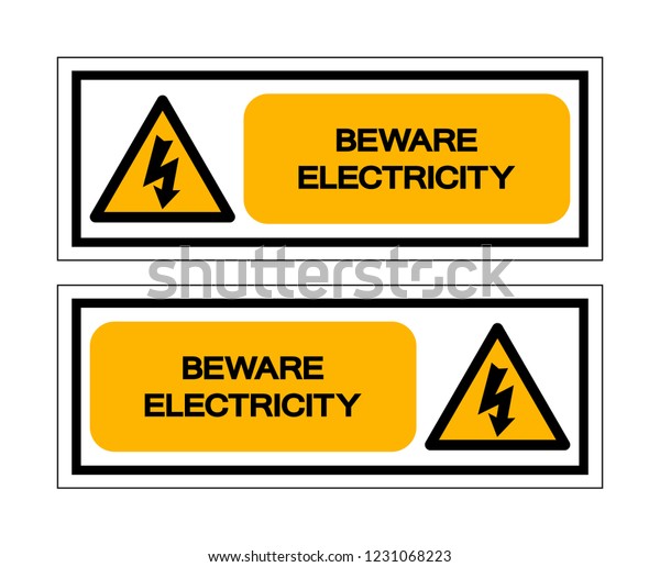 Beware Electricity Symbol Sign Vector Illustration: เวกเตอร์สต็อก (ปลอด ...