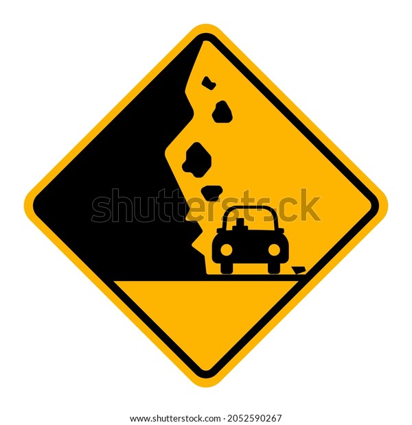 Beware Falling Rock Vector Sign Stock Vector (Royalty Free) 2052590267 ...